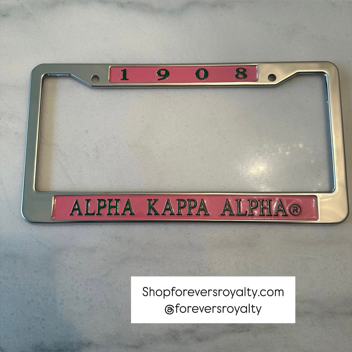 Alpha Kappa Alpha license plate frame – Forever Southern Royalty