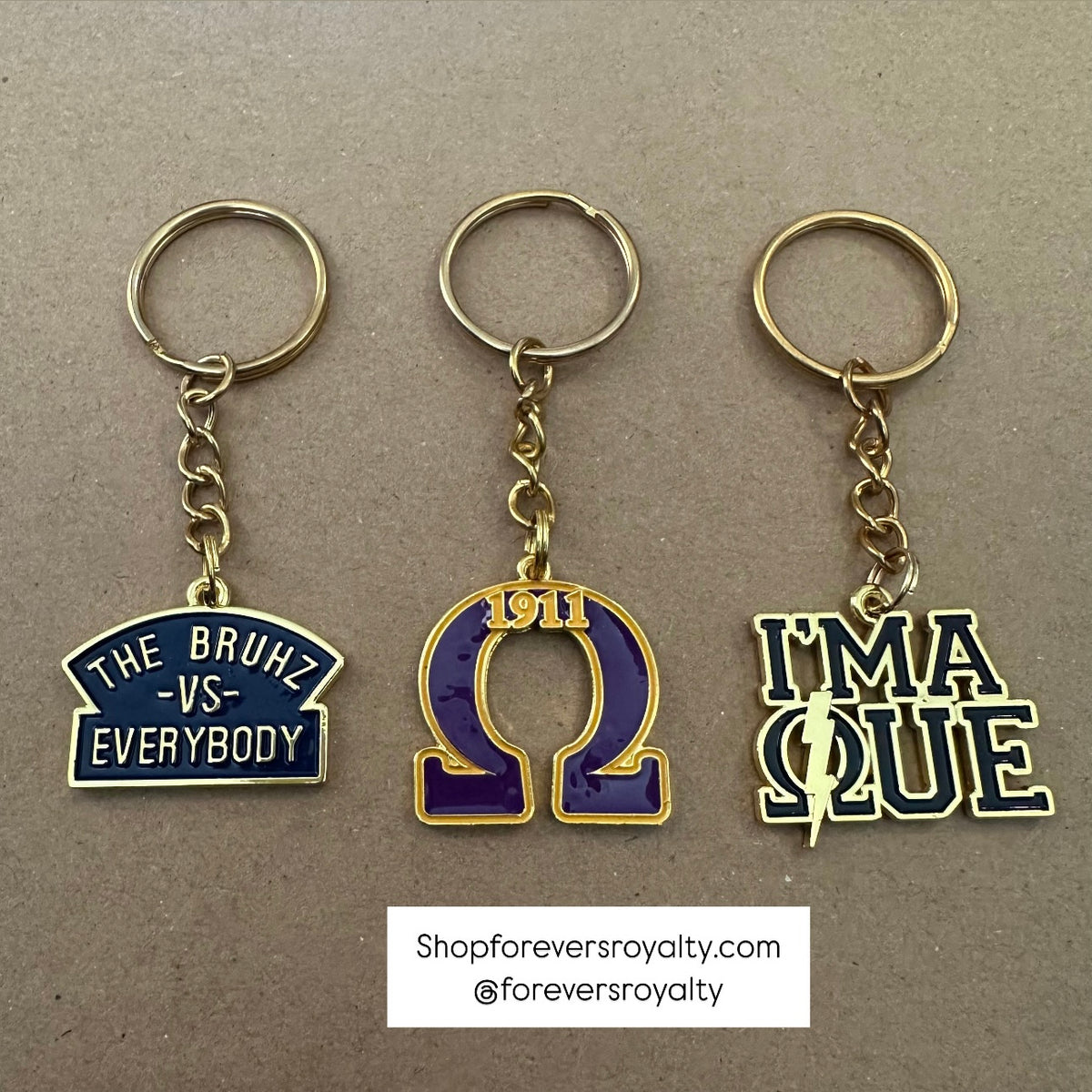 The gold Omega Keychain. – Forever Southern Royalty