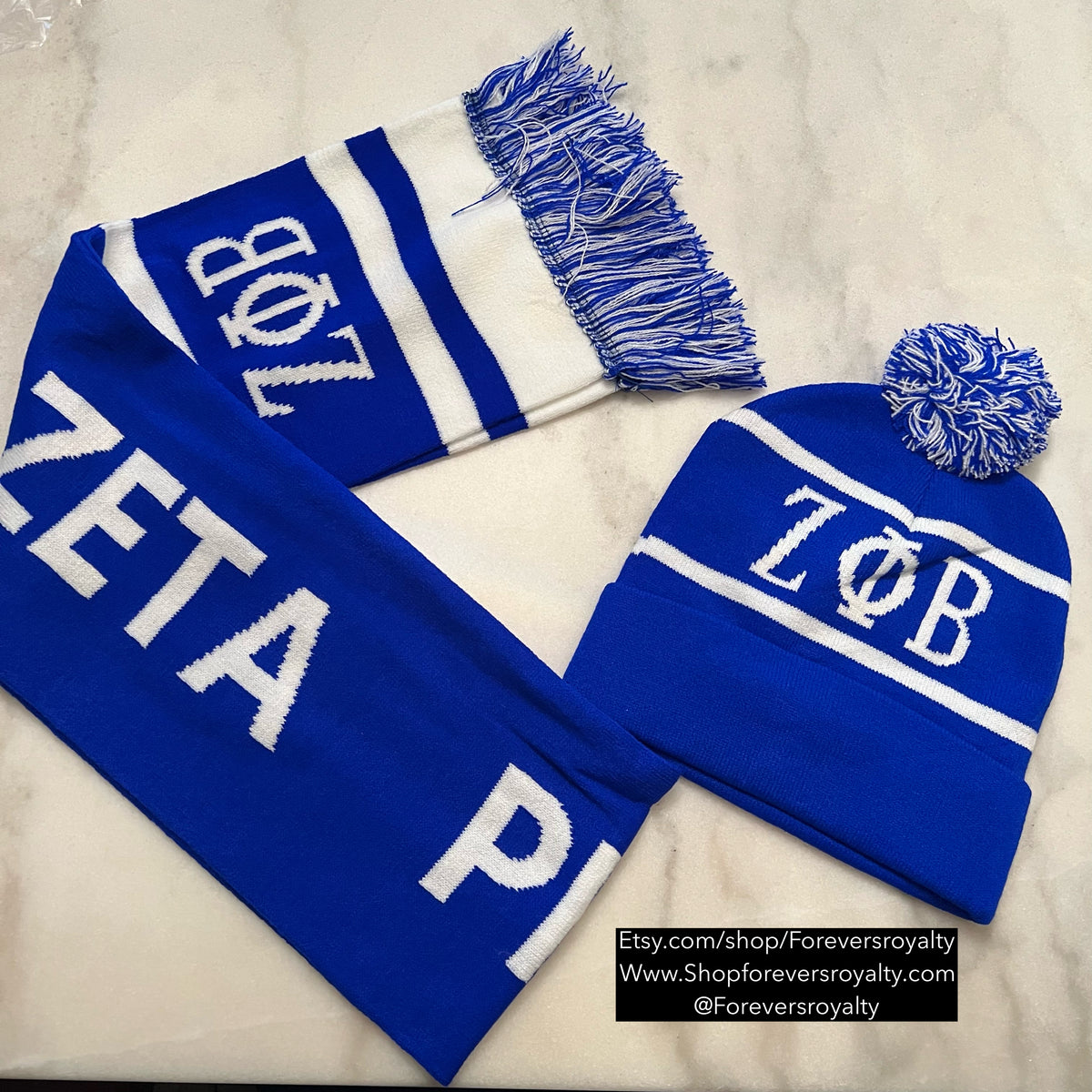 Zeta Phi Beta scarf and hat set – Forever Southern Royalty